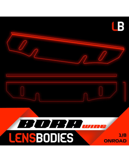 1/8 ONROAD BODY STIFFENER + WING - HOT RACE