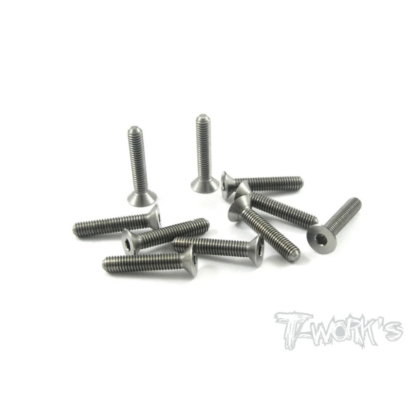 3mm x 16mm Titanium FHC Screw 10pcs. - T-WORKS - TSS-316C